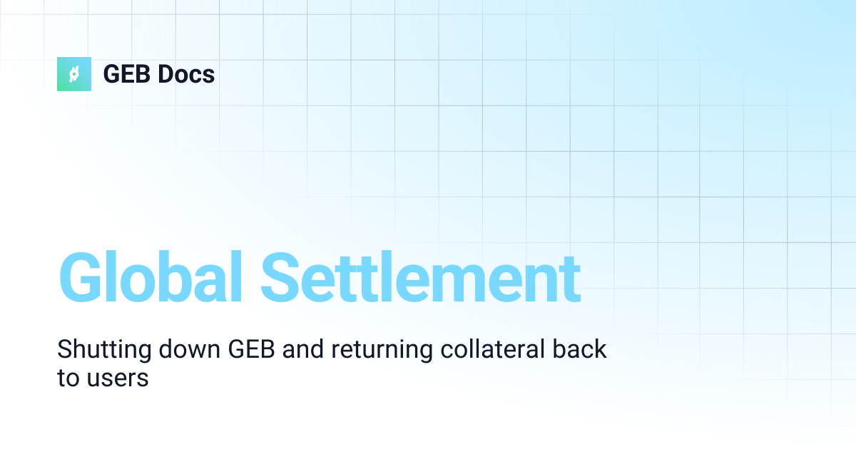 Global Settlement | GEB Docs